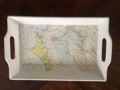 DIY Nautical Map Serving Tray - the House house
