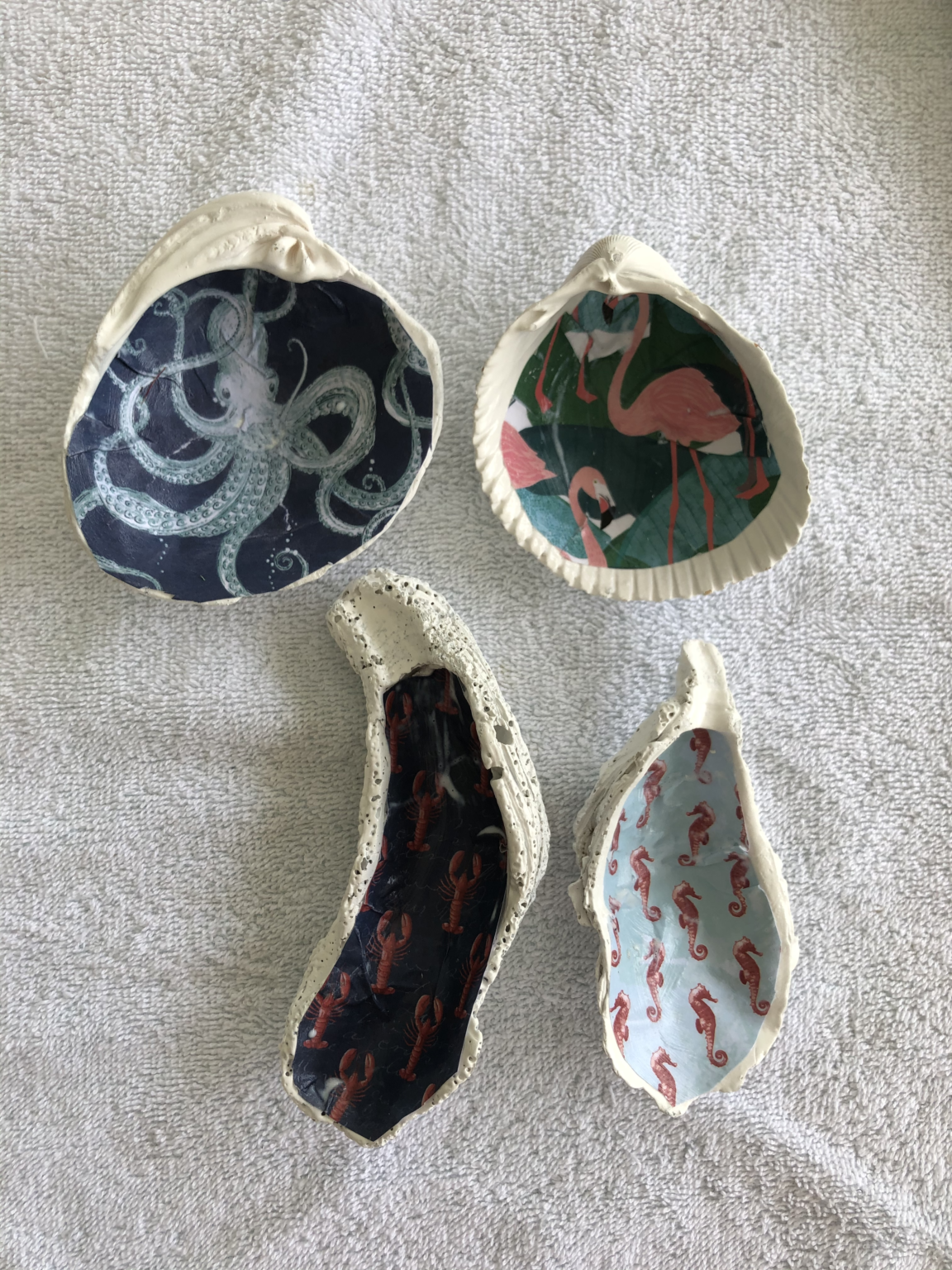 How to Decoupage Shells - the House house