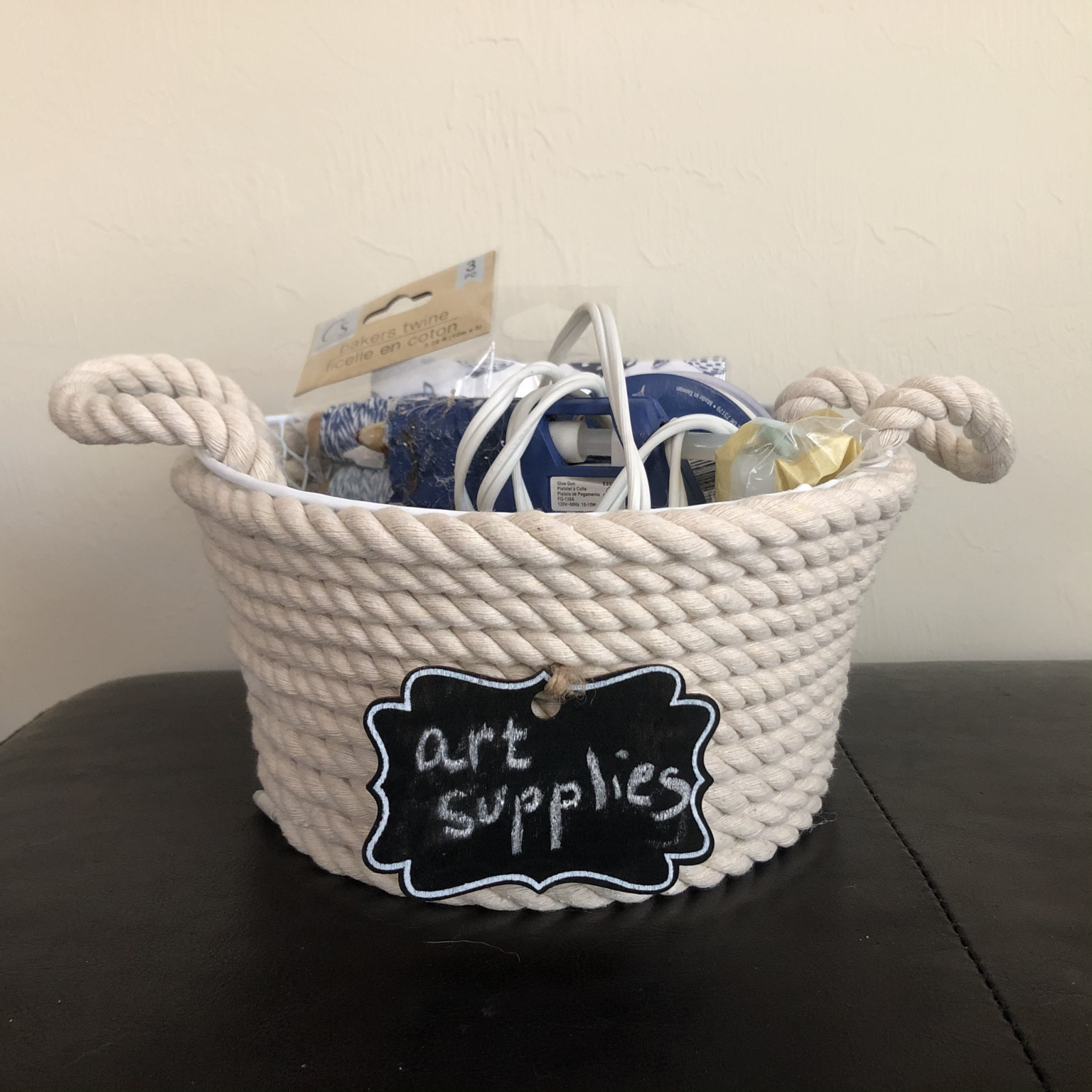 DIY Dollar Tree Rope Basket - the House house