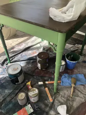 Thrift Store Challenge - Tropical Card Table - the House house